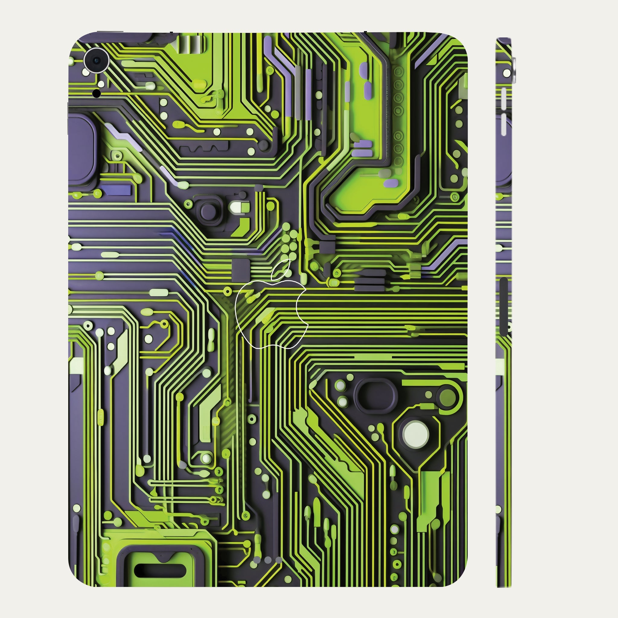 Apple iPad Air 5th Gen 2022 Lime Green Circuit Design Tablet Skins