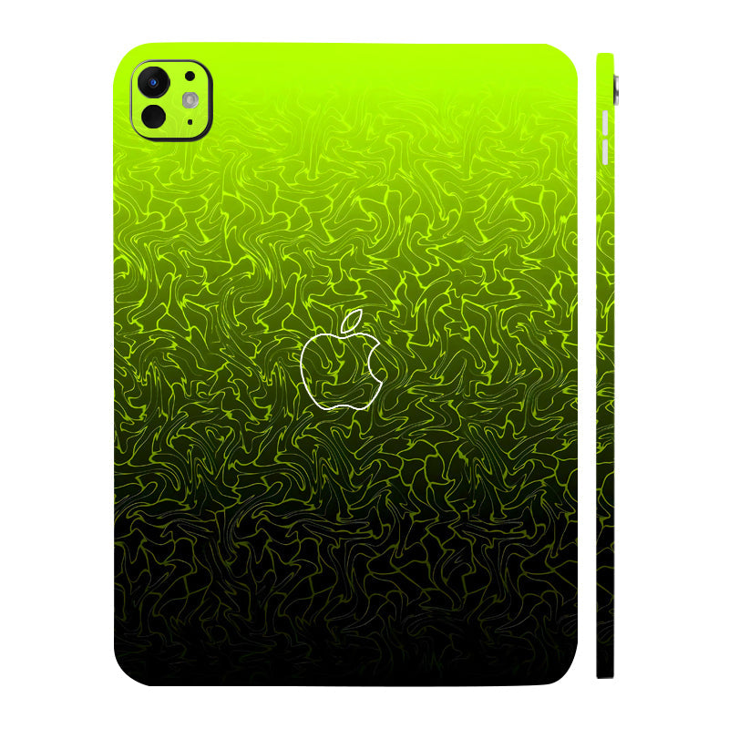 Apple iPad Pro 11 M5 2025 Lime Yellow to Black Gradient Tablet Skins