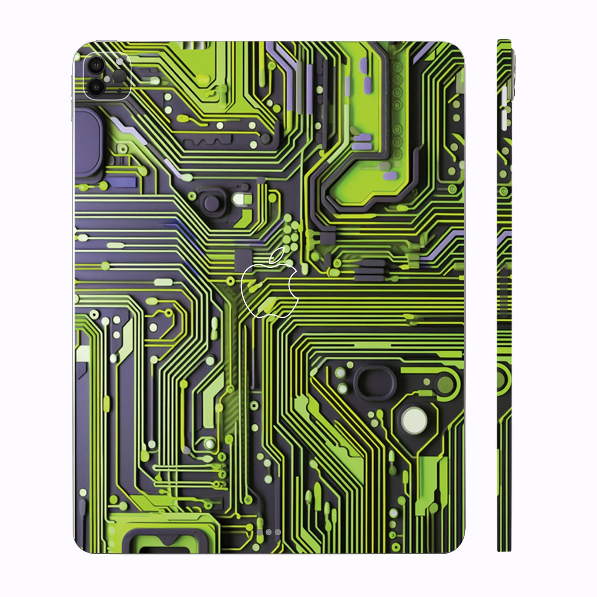 Apple iPad Pro 12.9 M1 2021 Lime Green Circuit Design Tablet Skins