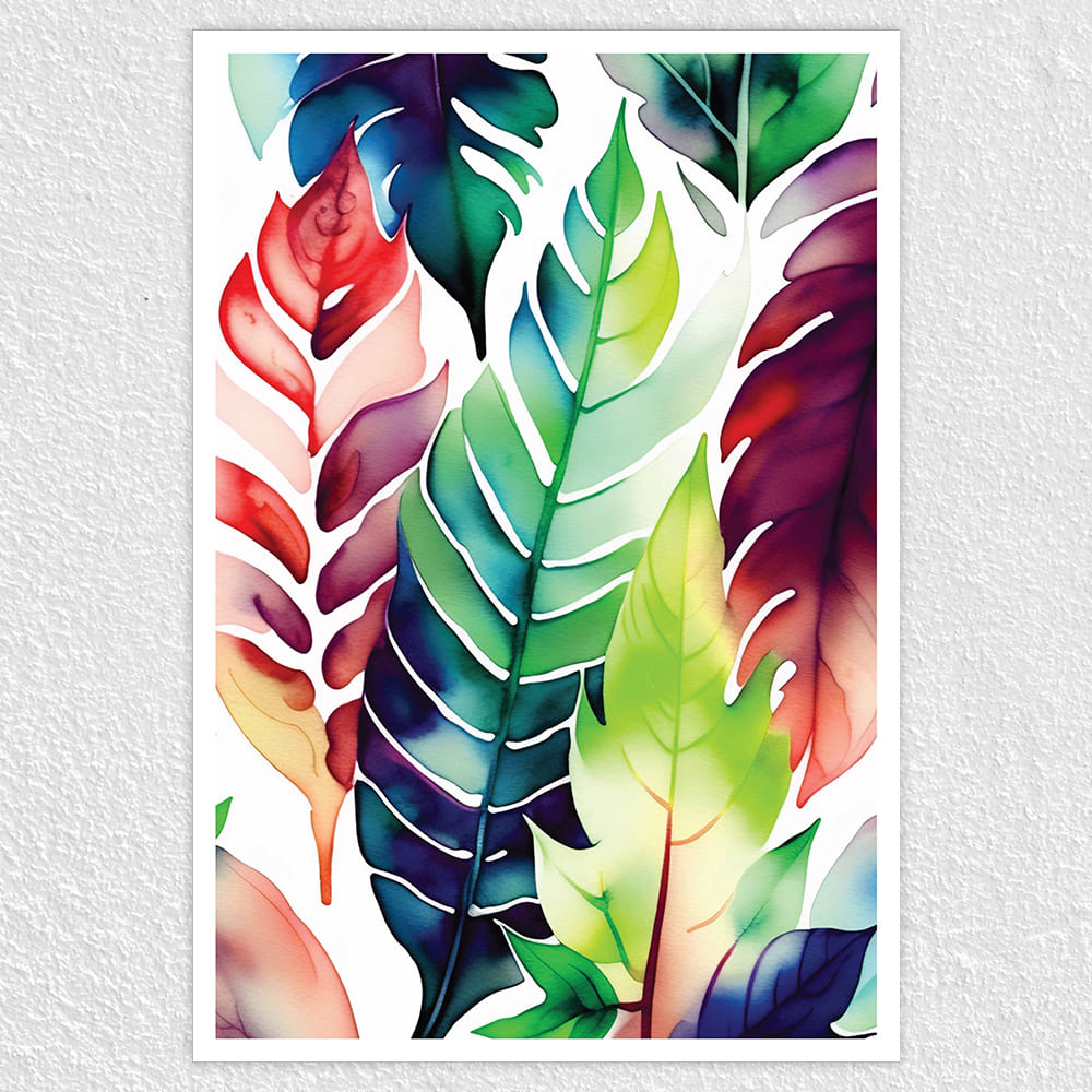 Colorful Leaves Poster - Vibrant Botanical Art for Your Space