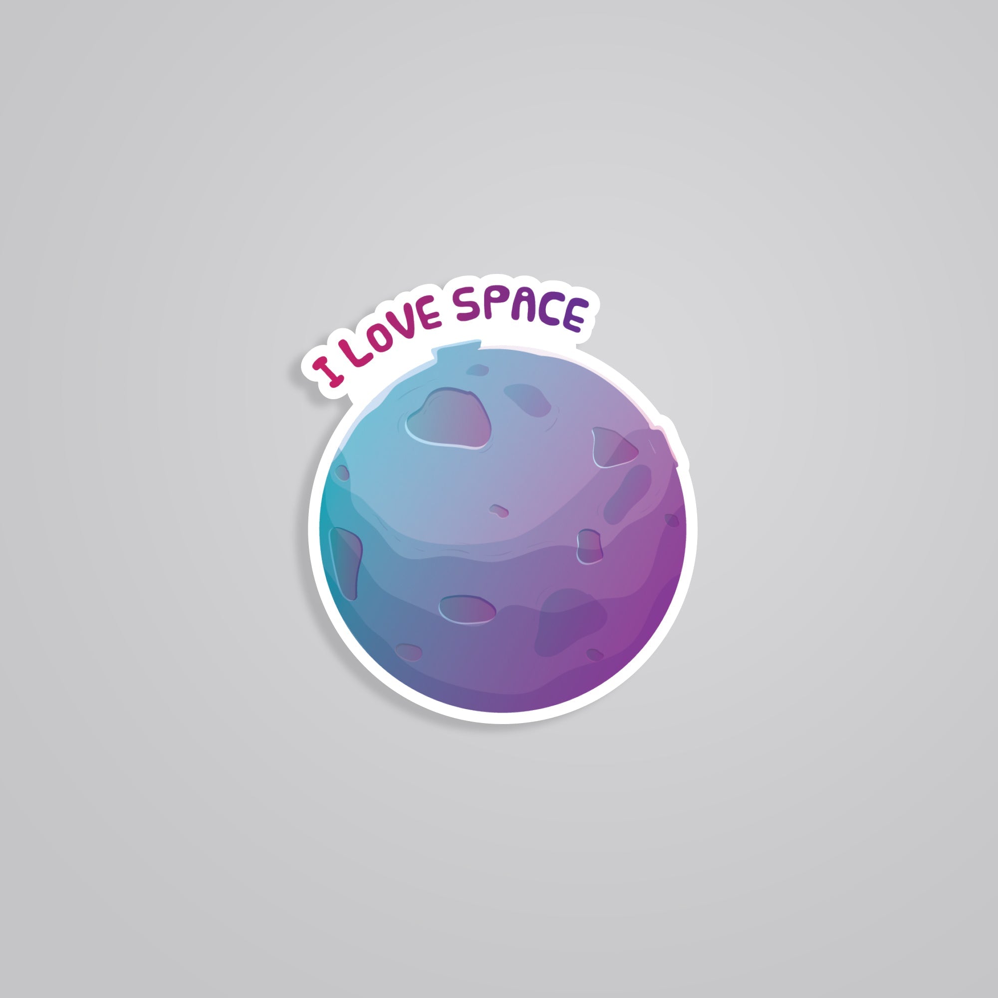 I Love Space Sticker - Wear Your Cosmic Passion Proudly