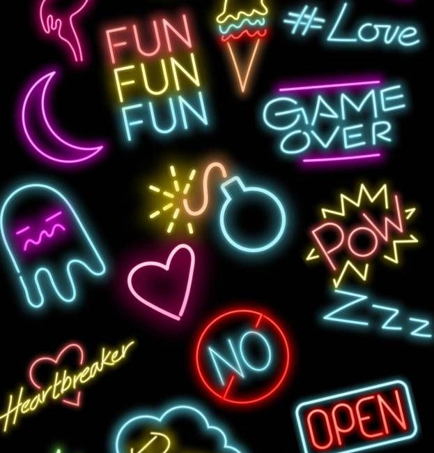Fun Neon Wallpaper A Skull With Cap And Funny Type Neon Wallpaper