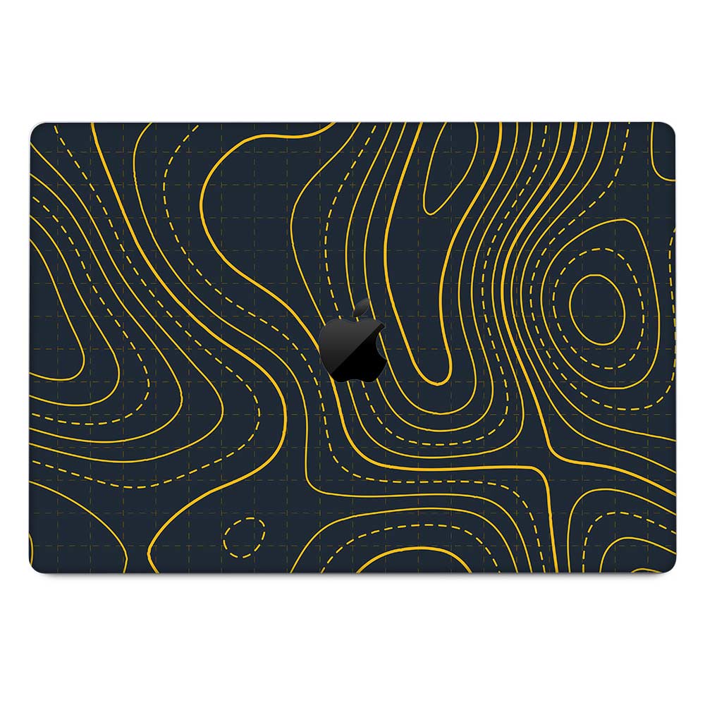 Yellow Contour Lines MacBook Pro 14 M1, M2, M3, M4 2021-2024 Laptop Sk