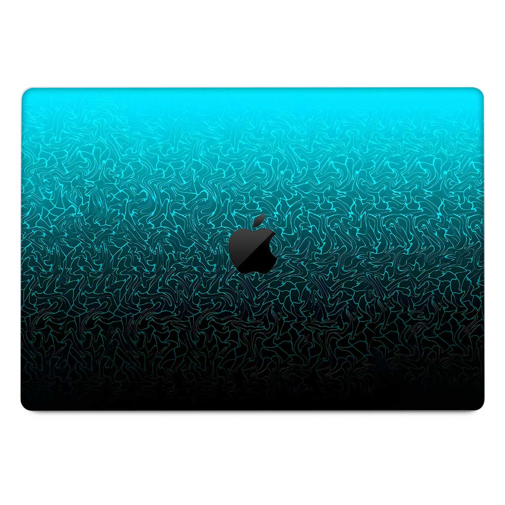 Cyan Blue to Black Gradient MacBook Pro 16 M1, M2, M3, M4 2021-2024 La