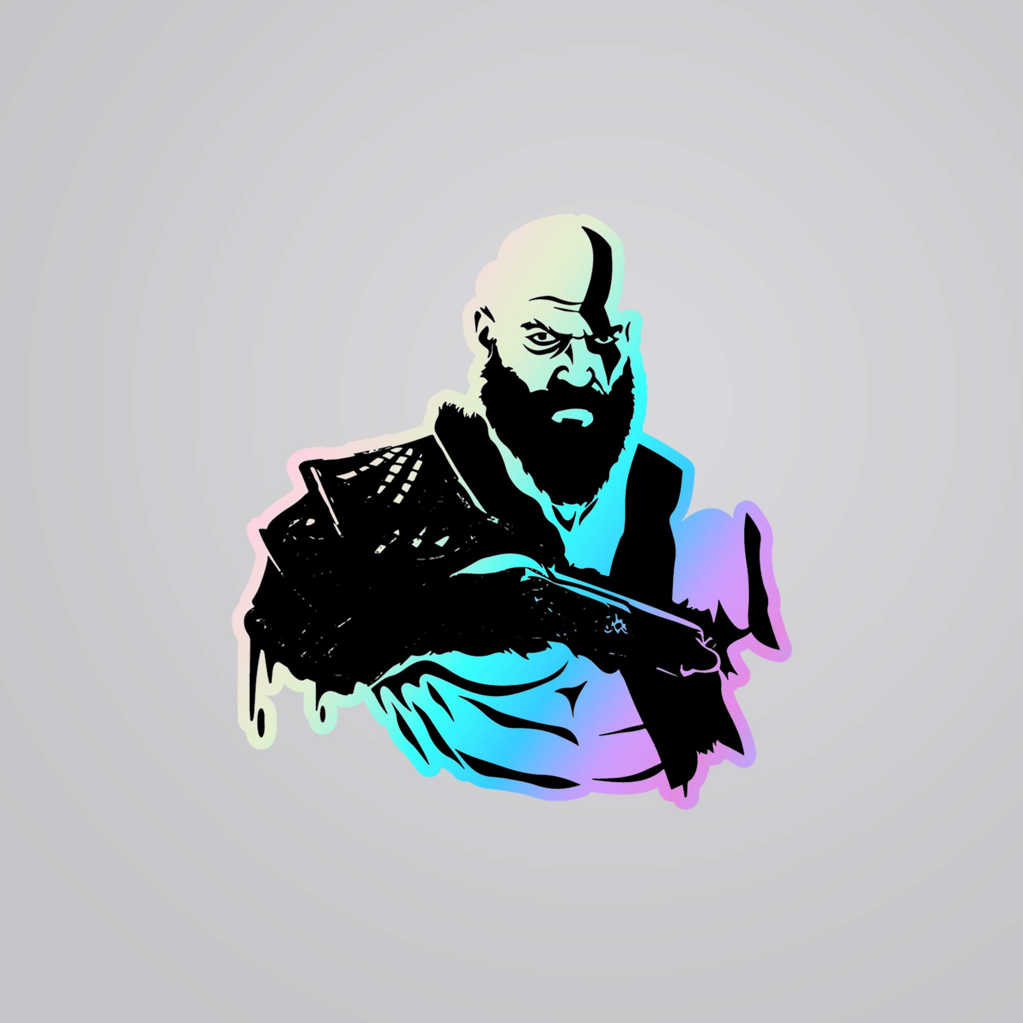 Kratos God of War Holographic Sticker