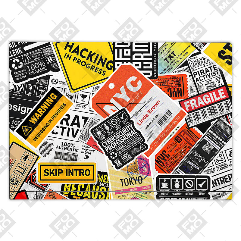 Tech Aesthetic Sticker Collage HP Victus Laptop Skin