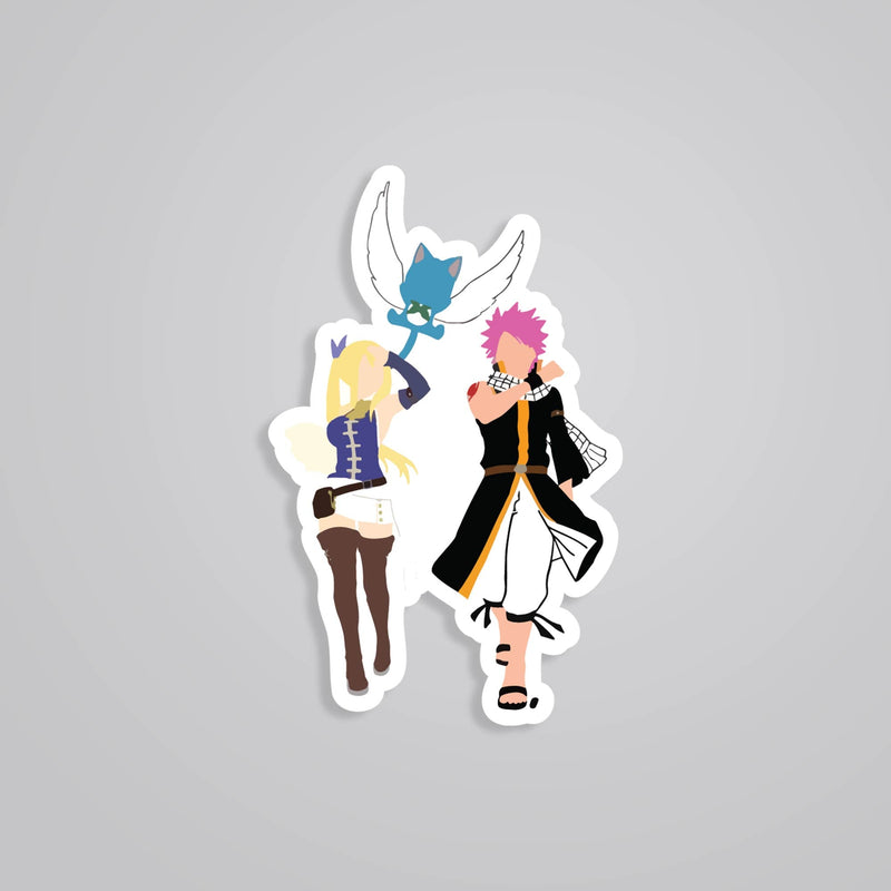 Natsu, Lucy & Happy Minimalist Anime Stickers