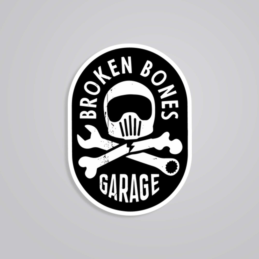 Broken Bones Garage Cars & Bikes Stickers