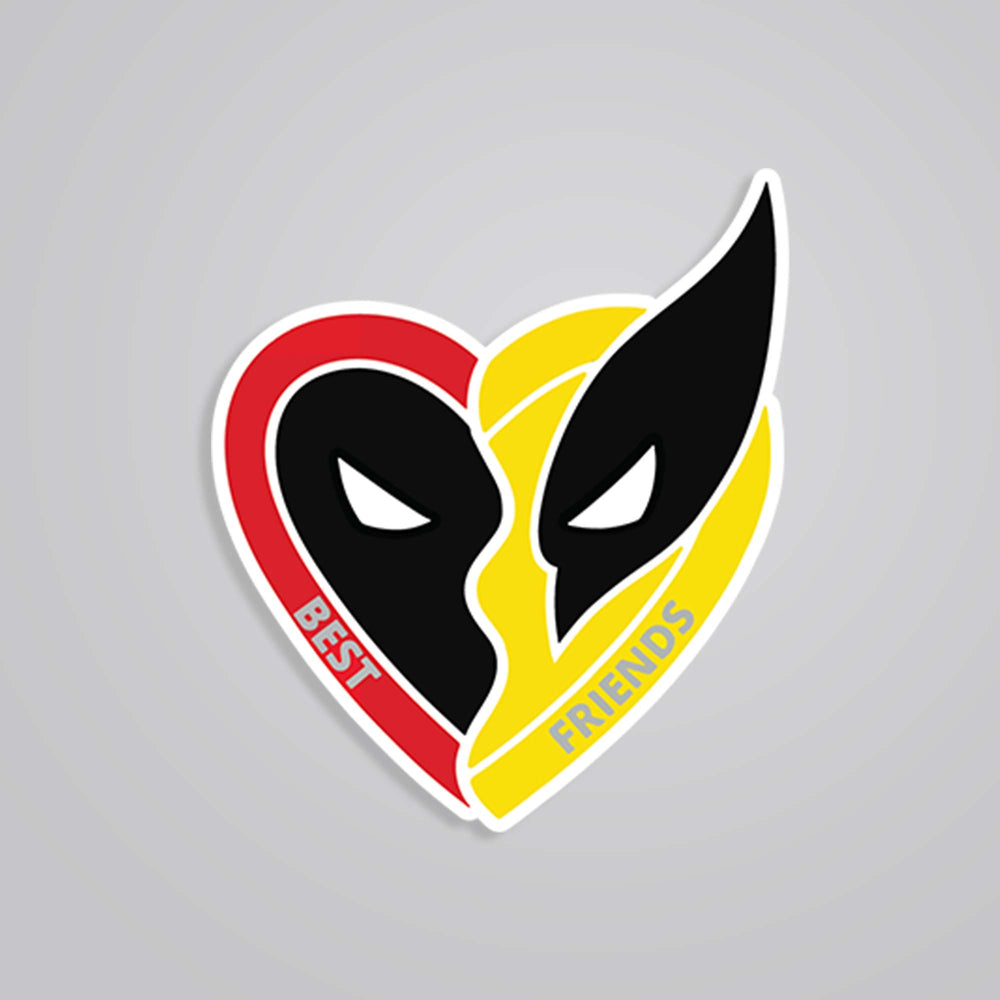 Deadpool and Wolverine Heart Movies Stickers