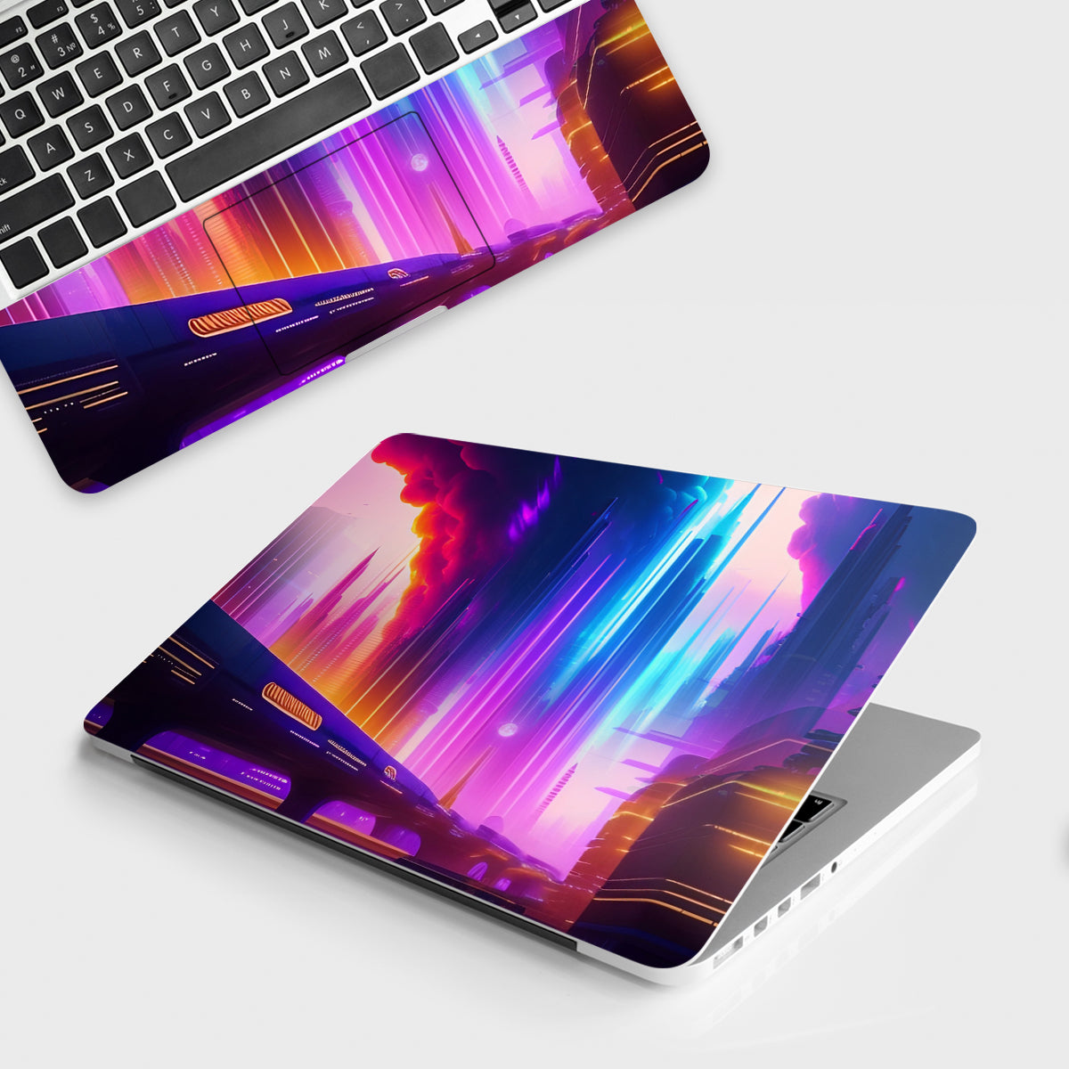 Neon City Laptop Skin - Illuminate Your Laptop with Vibrant Urban Designs