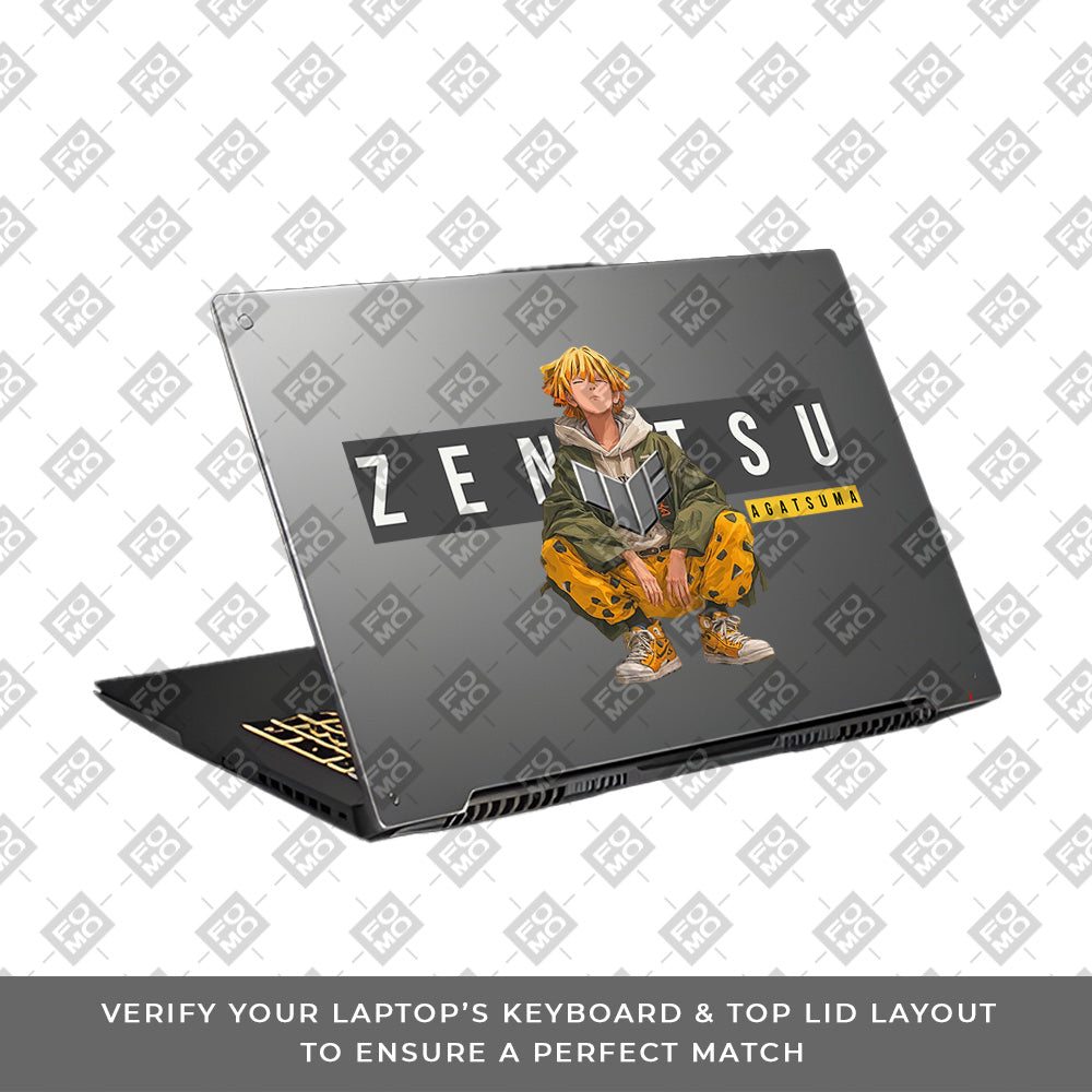 Transparent Zenitsu Agatsuma Asus TUF Gaming F17 FX707Z Laptop Skin