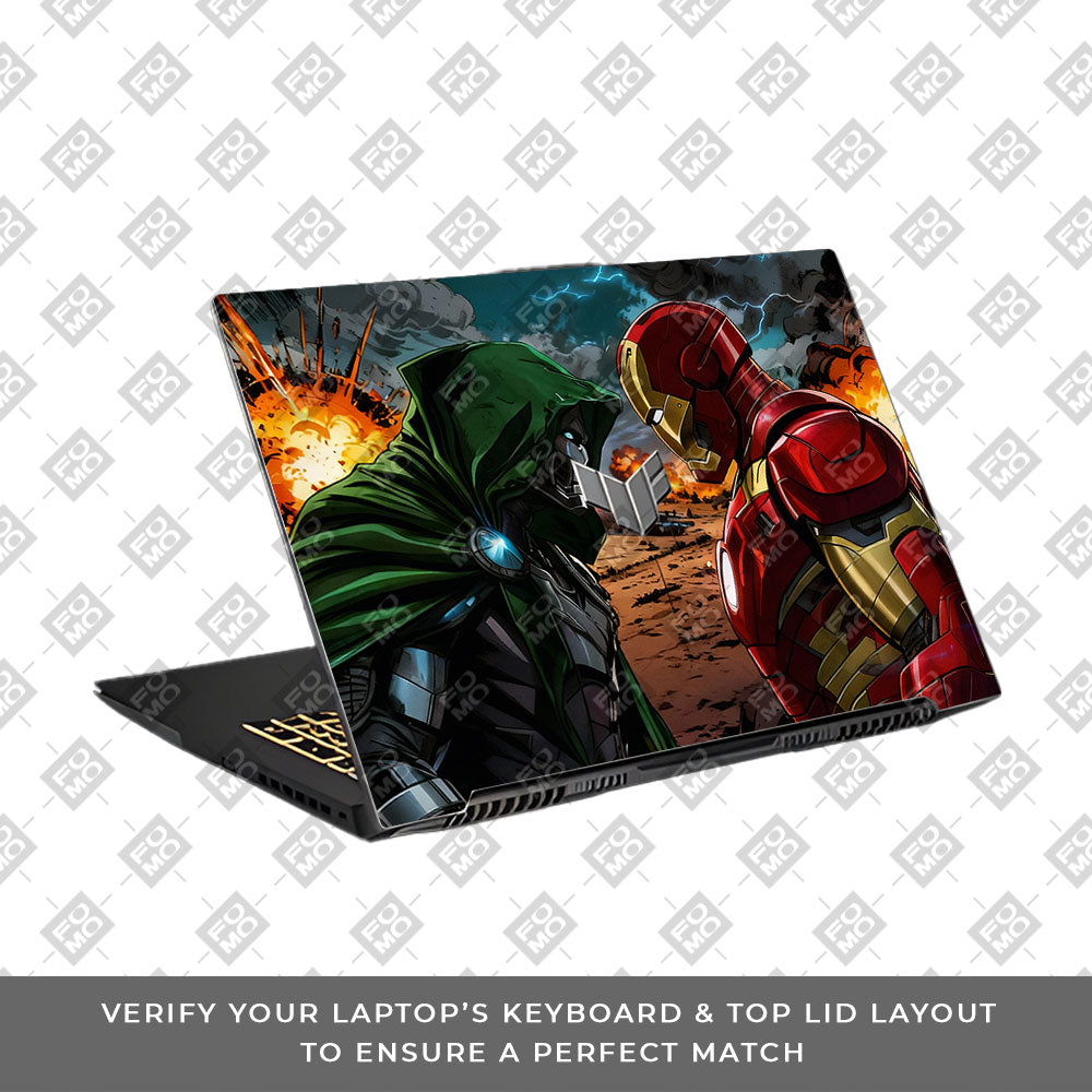 Iron Man vs Doom Asus TUF Gaming F17 FX707Z 3D Laptop Skin