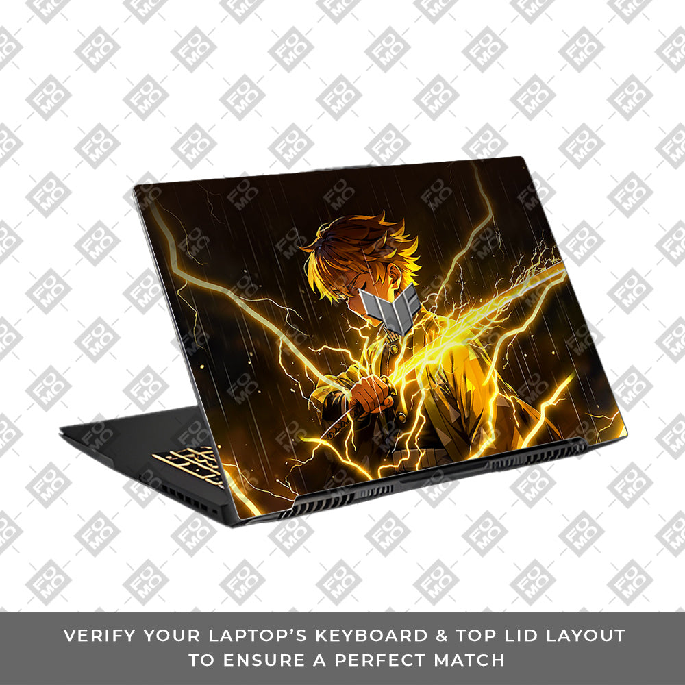 Thunder Soul Lightning Zenitsu Asus TUF Gaming F17 FX707Z 3D Laptop Sk