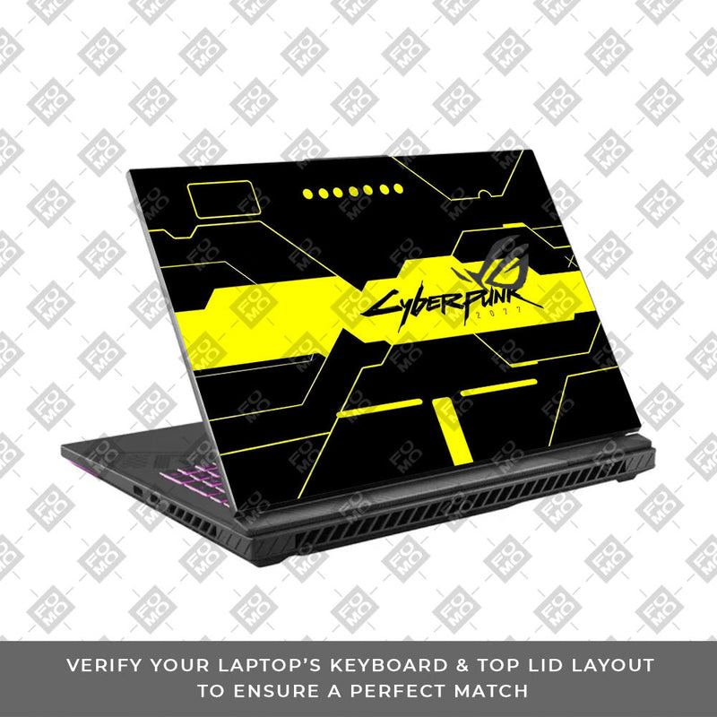 Cyberpunk Yellowline Grid Asus ROG Strix G16 G614J Laptop Skin