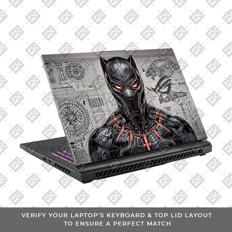 Black Panther Vibranium Tech Asus ROG Strix G16 G614J 3D Laptop Skin