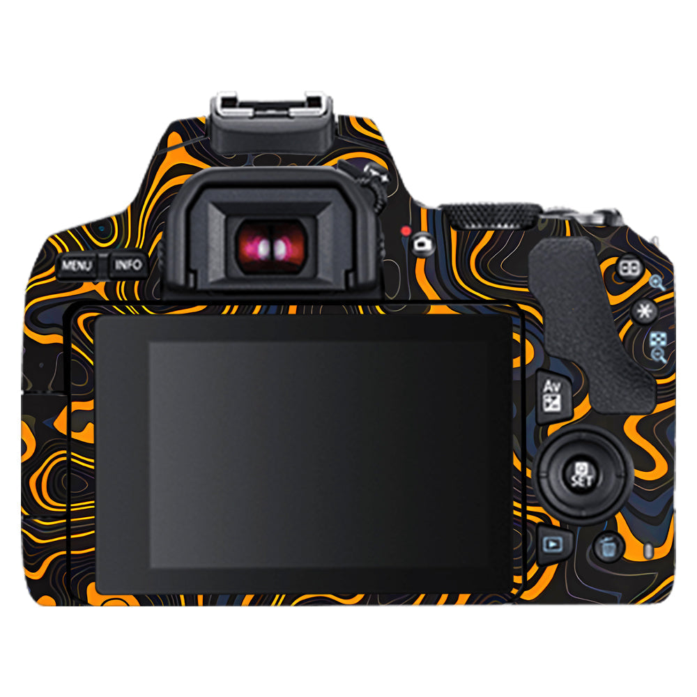 Amber Topographic Waves Canon EOS 200D II Camera Skins