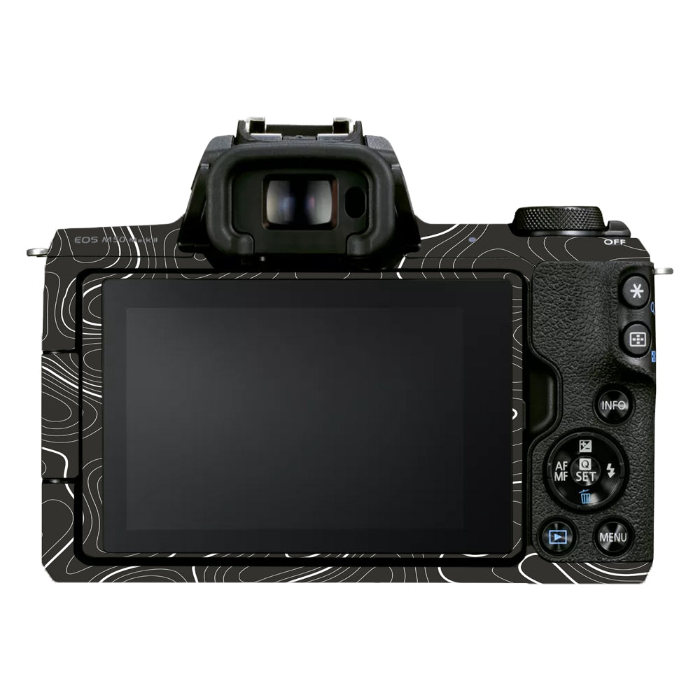 Grayscale Topographic Lines Canon EOS M50 Mark II Camera Skins