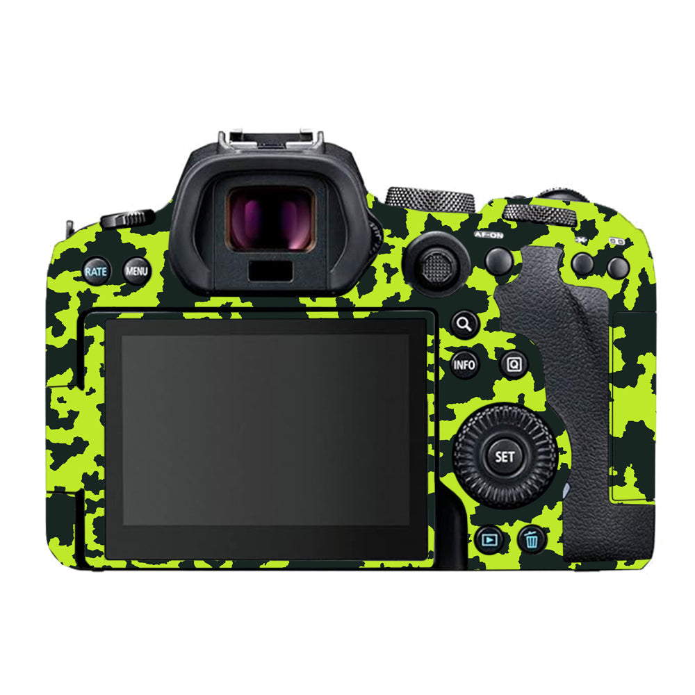 Neon Green Splatter Canon EOS R6 Mark I Camera Skins