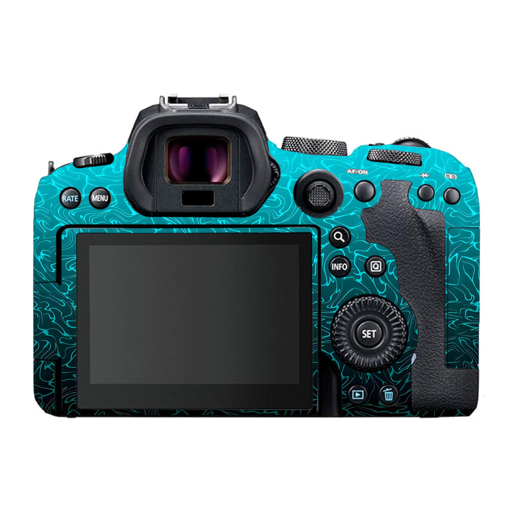 Cyan Blue to Black Gradient Canon EOS R6 Mark I Camera Skins