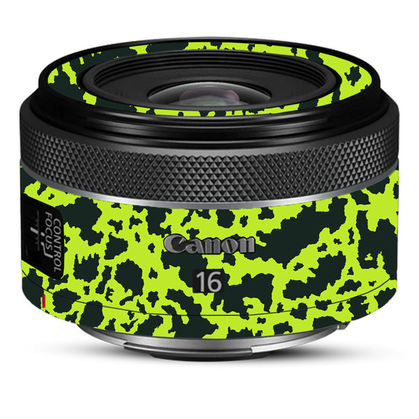 Neon Green Splatter Canon RF 16mm f/2.8 STM Camera Lens Skin
