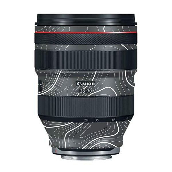 Grayscale Topographic Lines Canon RF 28-70mm F/2L USM Camera Lens Skin