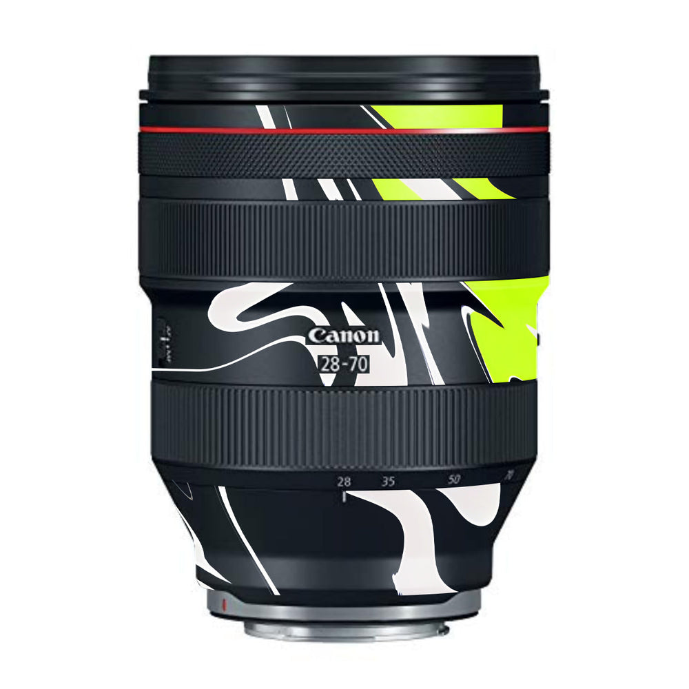 Neon Green and Black Pattern Canon RF 28-70mm F/2L USM Camera Lens Ski