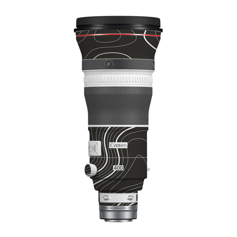 Grayscale Topographic Lines Canon RF 400mm F/2.8 L IS STM Camera Lens