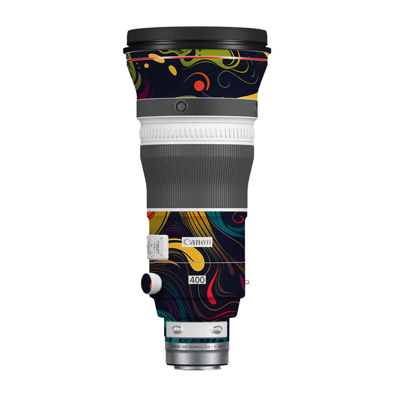 Psychedelic Color Swirl Canon RF 400mm F/2.8 L IS STM Camera Lens Skin