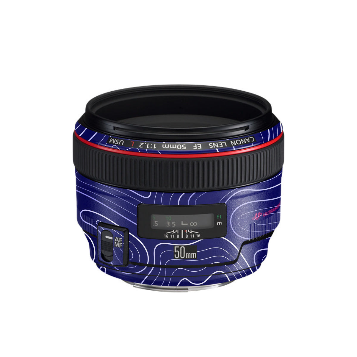 Deep Blue Contour Canon EF 50mm F/1.2 L USM Camera Lens Skin