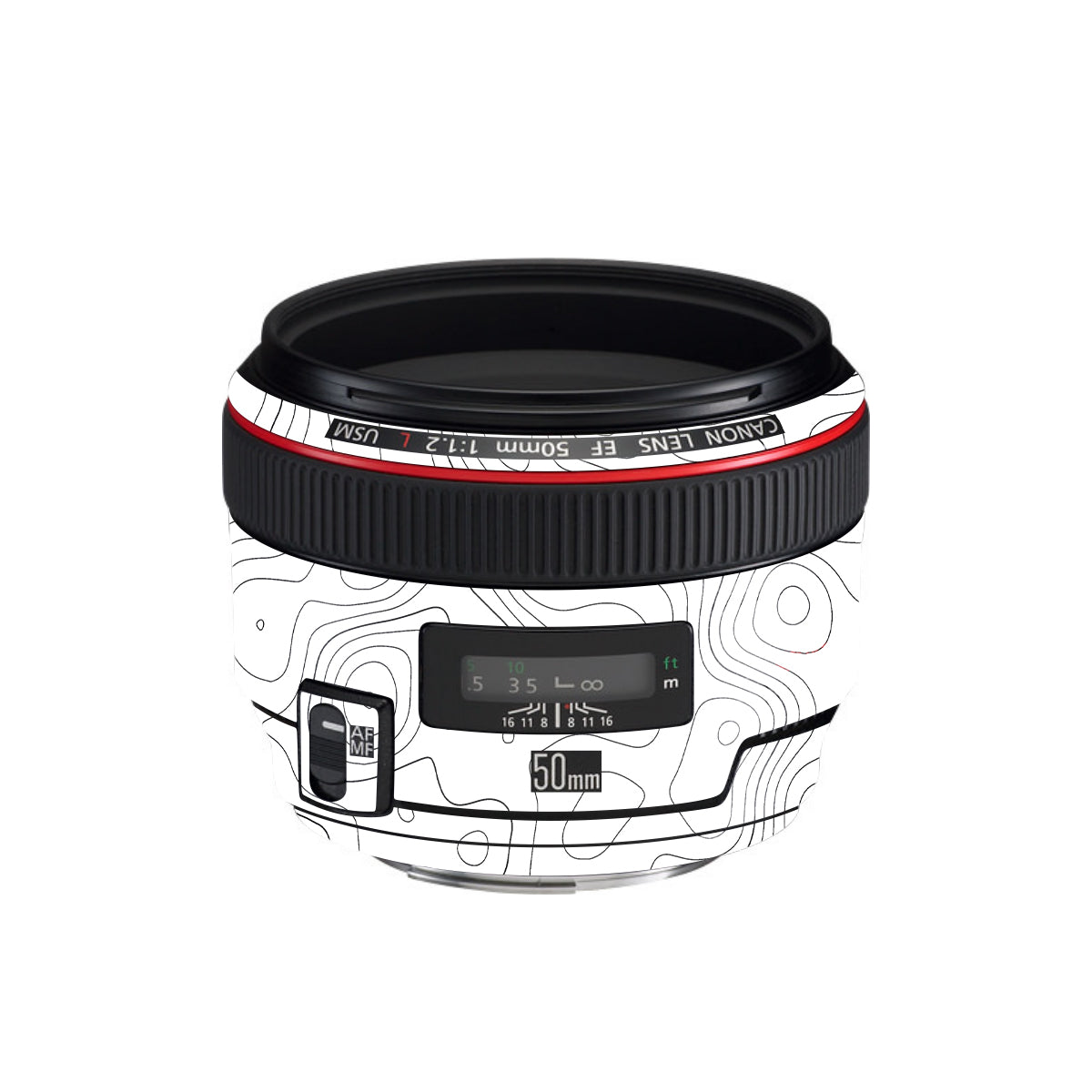 White Contour Design Canon EF 50mm F/1.2 L USM Camera Lens Skin