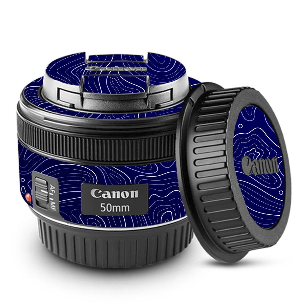 Deep Blue Contour Canon 50mm Camera Lens Skin