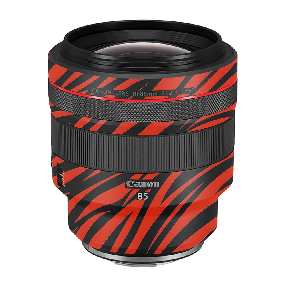 Red and Black Stripes Canon RF 85mm F/1.2L USM Camera Lens Skin