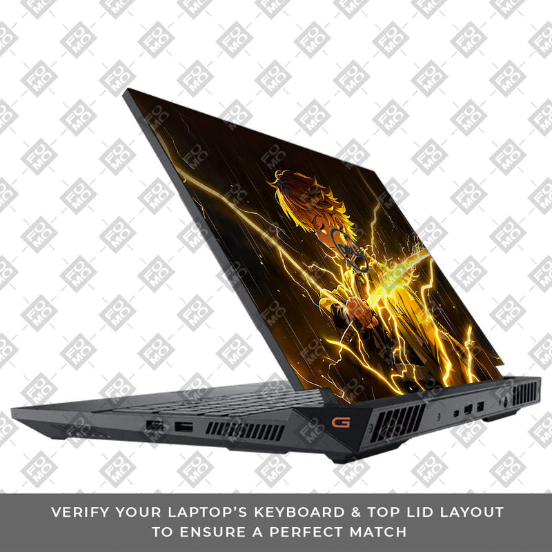 Thunder Soul Lightning Zenitsu Dell G15 5520, 5530 3D Laptop Skin