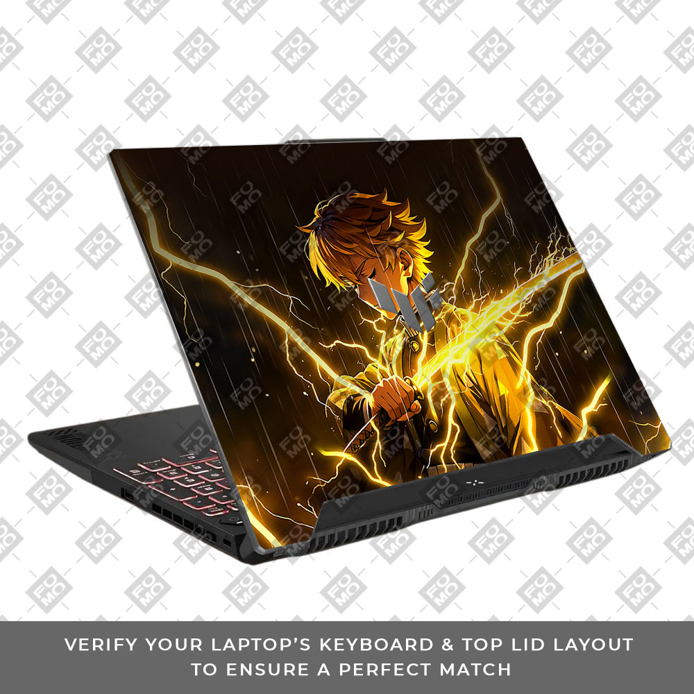 Thunder Soul Lightning Zenitsu Asus TUF F15 FX507 & A15 FA507 3D Lapto