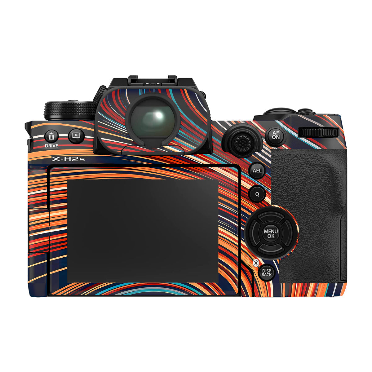 Retro Abstract Striped Swirl Fujifilm X-H2 Camera Skin