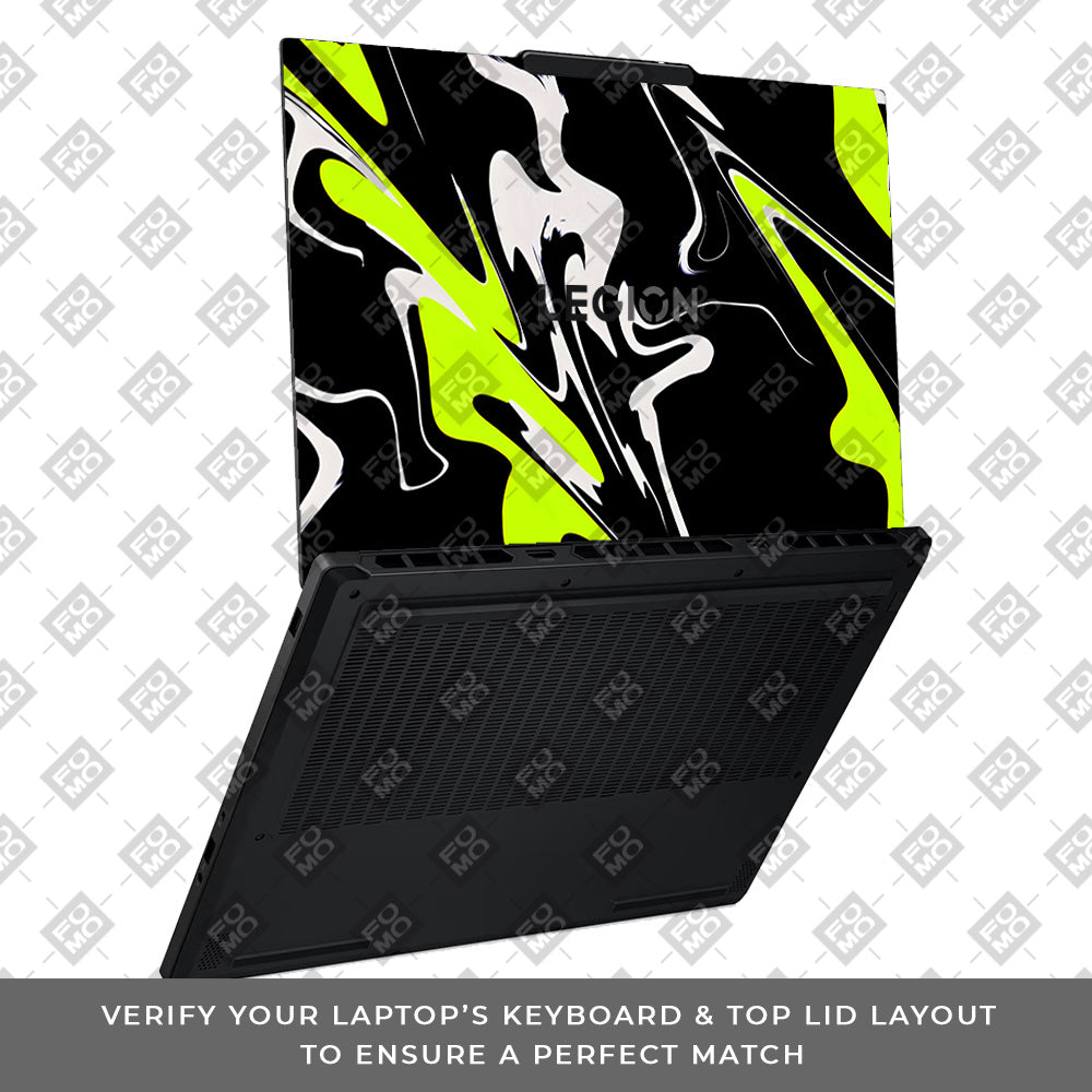 Neon Green and Black Patterns Lenovo Legion 5 15AHP10 Laptop Skin