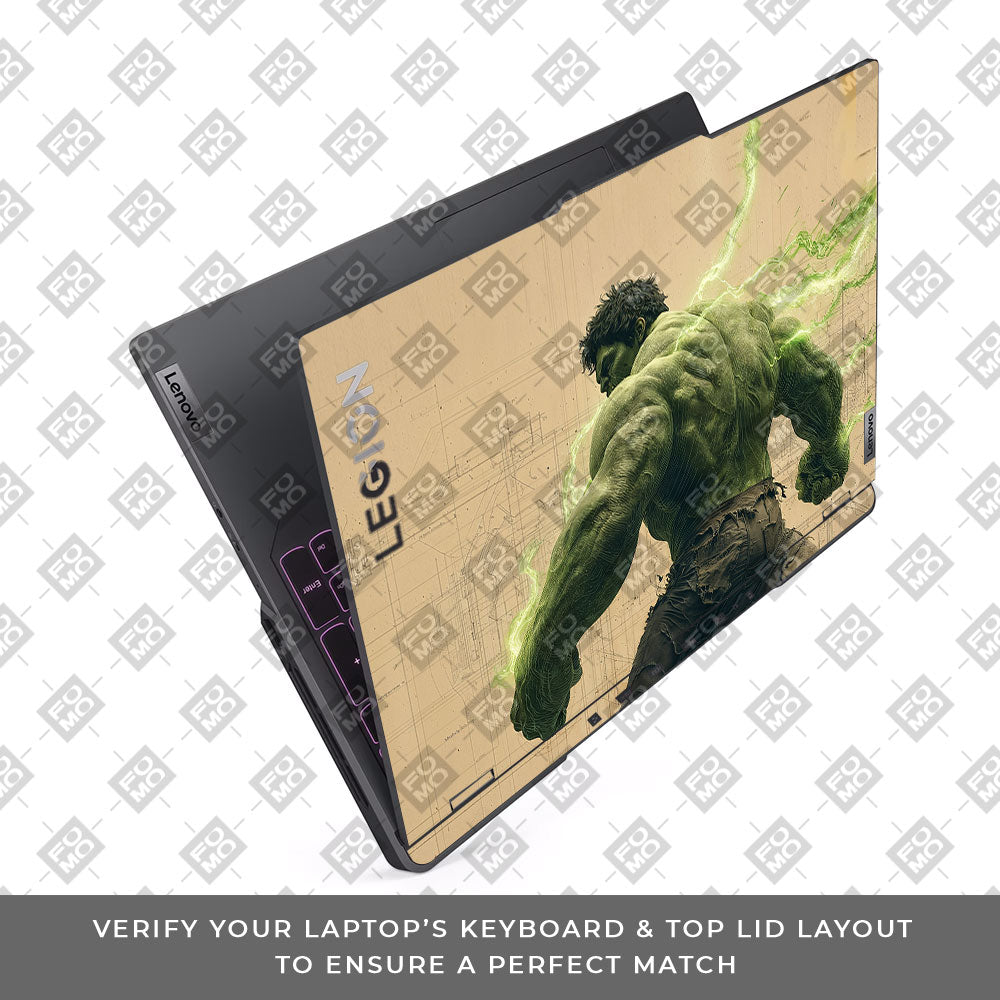 Hulk Unleashed Lenovo Legion 5 Pro 16IRX8 and 16IRX9 Laptop Skin