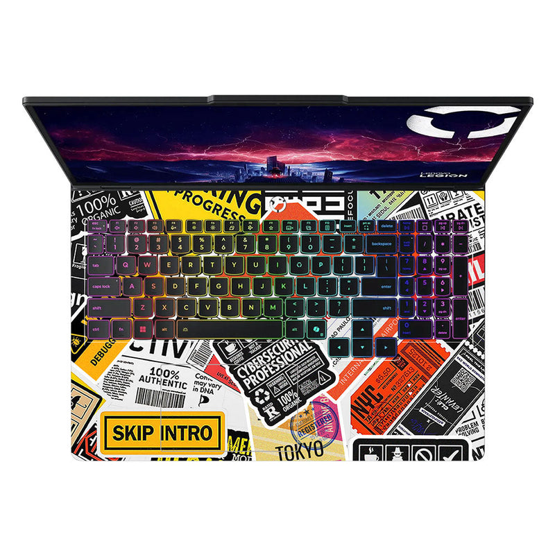 Tech Aesthetic Sticker Collage Lenovo Legion Pro 5 16IAX10 Laptop Skin