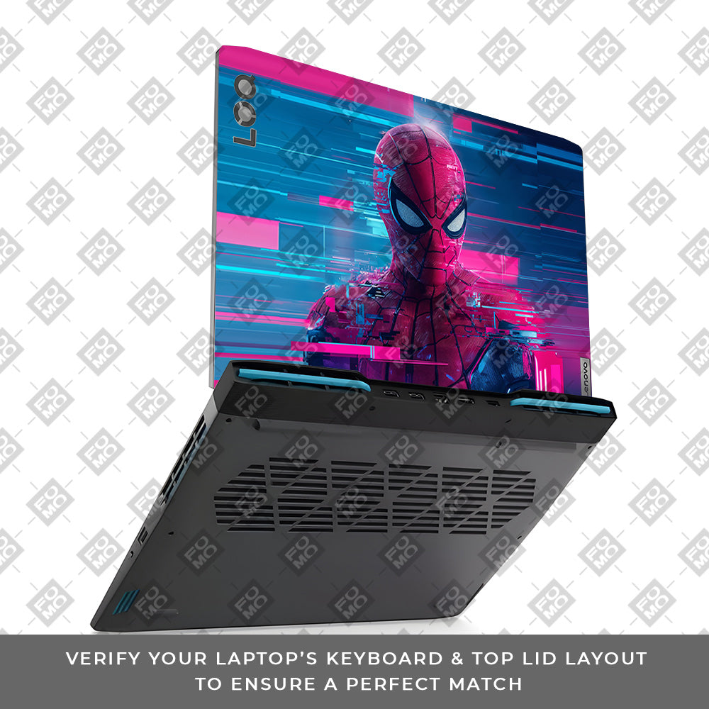 Glitch Spider Neon Web Lenovo LOQ 2023 15IRH8, 15APH8 Laptop Skin