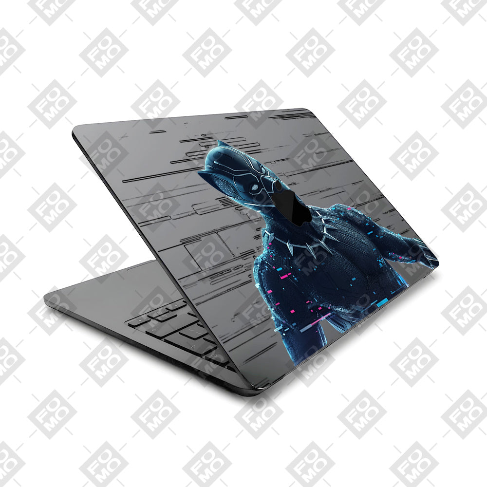 Transparent Glitchborne Panther MacBook Air 15 M4 2025 Laptop Skin