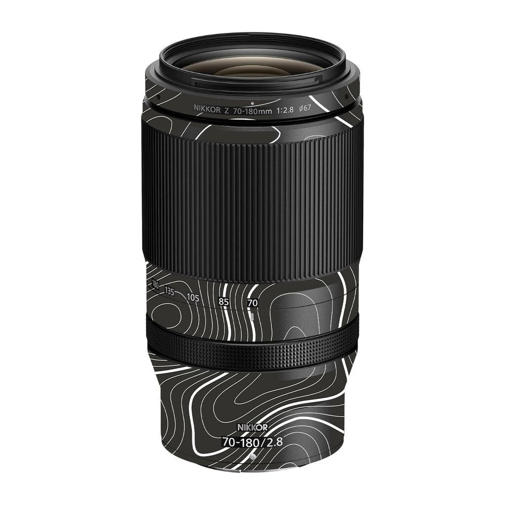 Grayscale Topographic Lines Nikon Nikkor Z 70-180mm F/2.8 Camera Lens