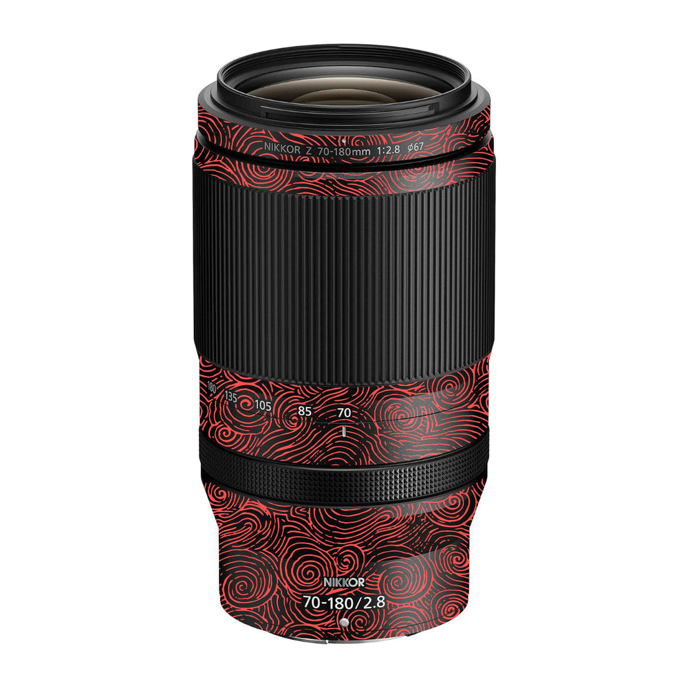 Red Spirals Nikon Nikkor Z 70-180mm F/2.8 Camera Lens Skin