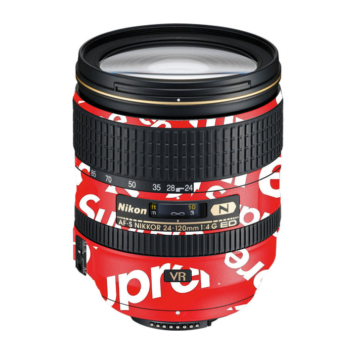 Supreme Red Nikon Nikkor AF-S 24-120mm F4 G ED VR Camera Lens Skin