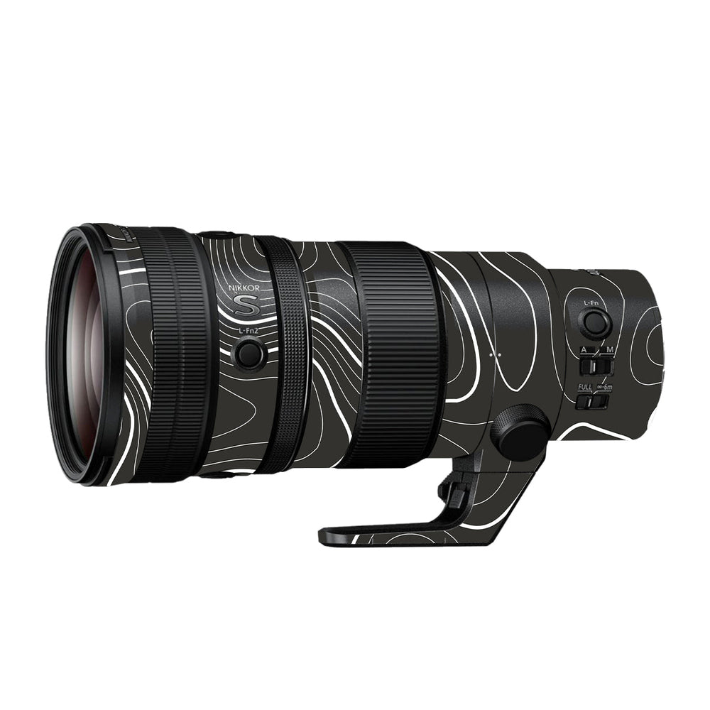 Grayscale Topographic Lines Nikon Nikkor Z 400mm F/4.5 VR S Camera Len