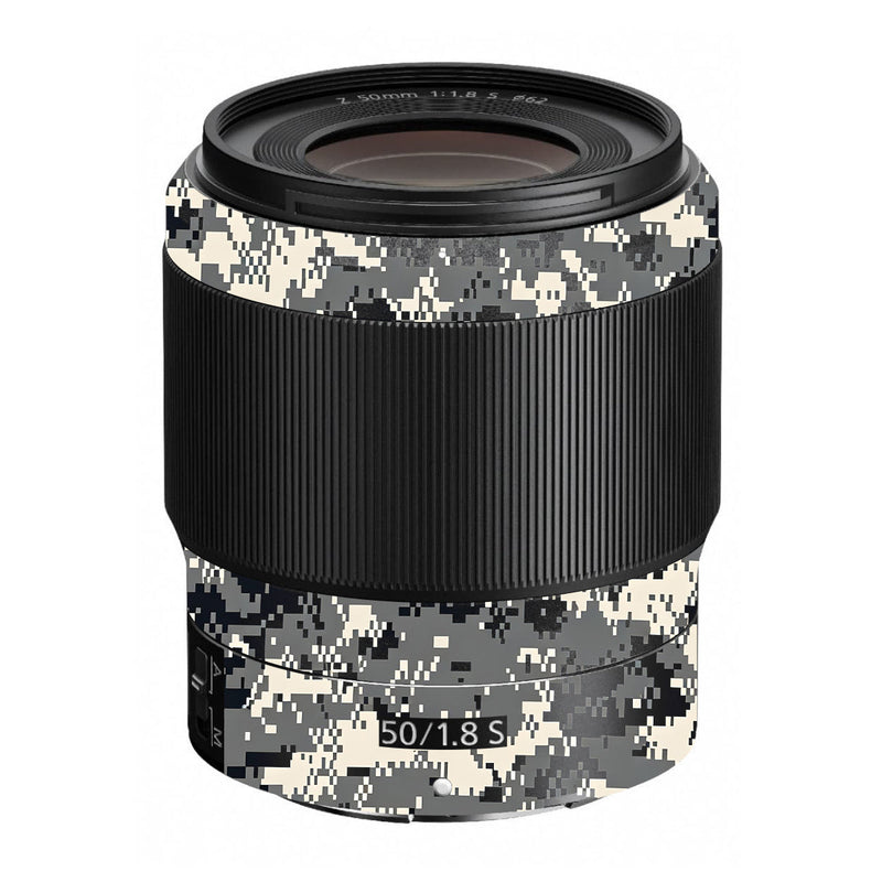 Grey Black Pixel Nikon Nikkor Z 50mm F/1.8 S Camera Lens Skin