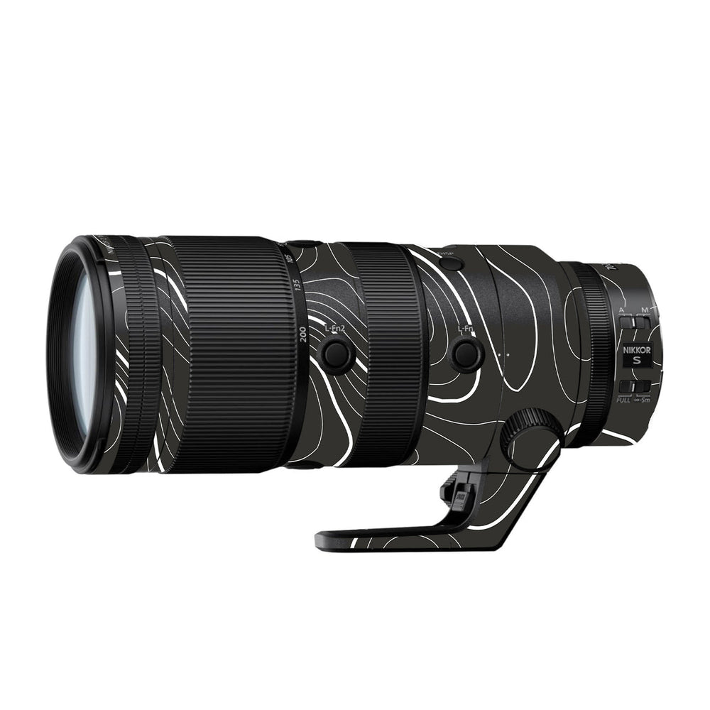 Grayscale Topographic Lines Nikon Nikkor Z 70-200mm F/2.8 Camera Lens