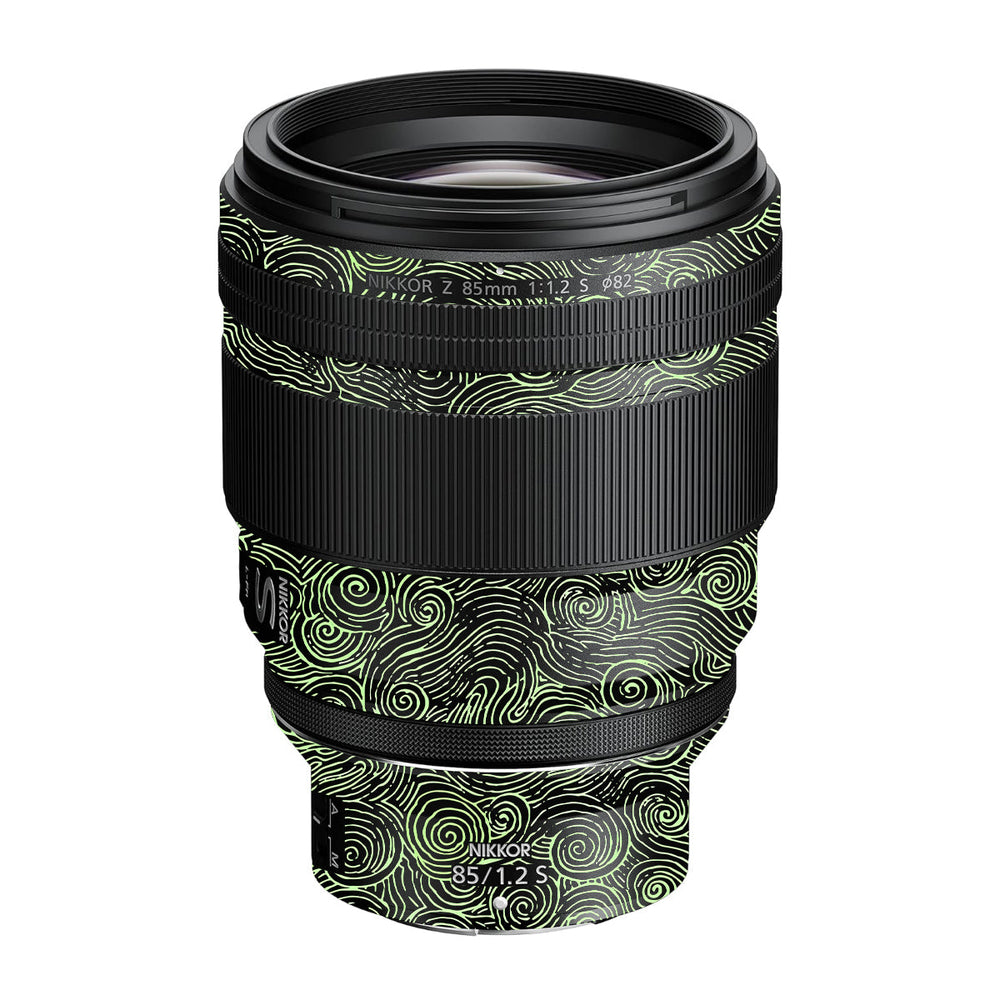 Green Spirals Nikon Nikkor Z 85mm F/1.2 S Camera Lens Skin