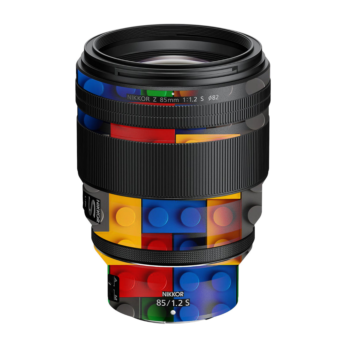 Colorful LEGO Brick Wall Pattern Nikon Nikkor Z 85mm F/1.2 S Camera Le