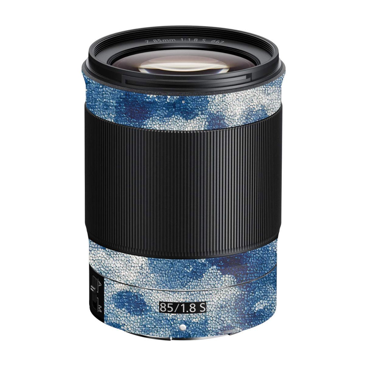 Blue Watercolor Fabric Nikon Nikkor Z 85mm F/1.8 S Camera Lens Skin