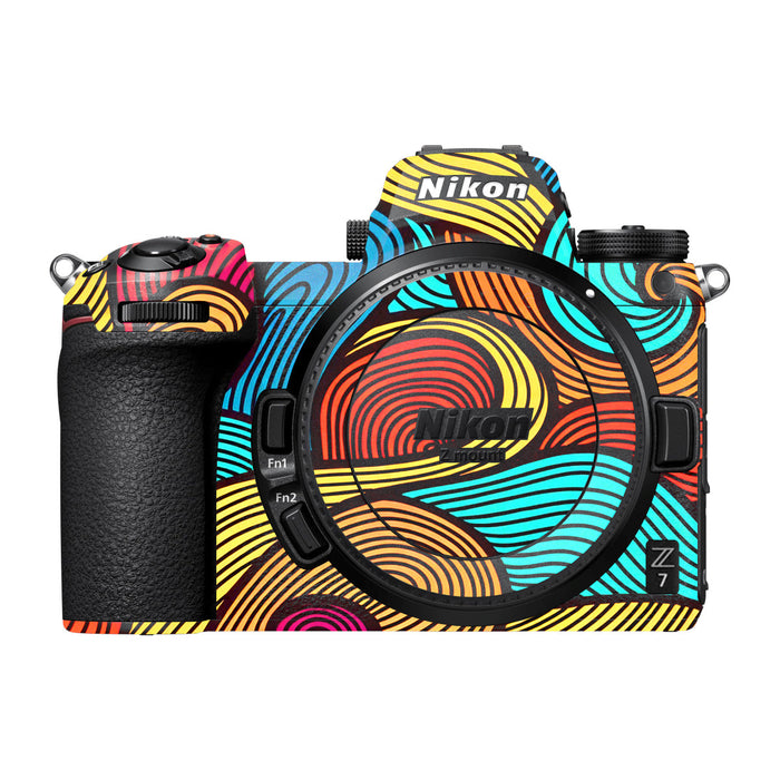 Retro Colorful Doodle Art Pattern Nikon Z7 Camera Skin